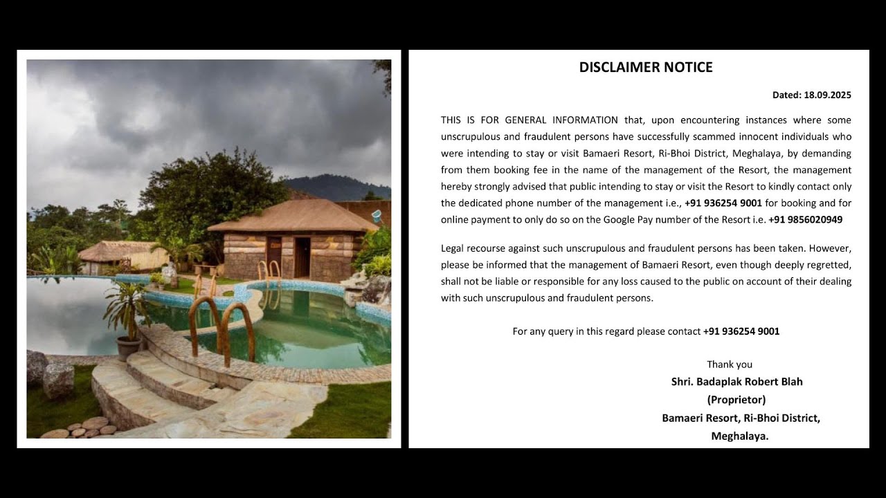 BAMAERI RESORT - DISCLAIMER NOTICE - YouTube