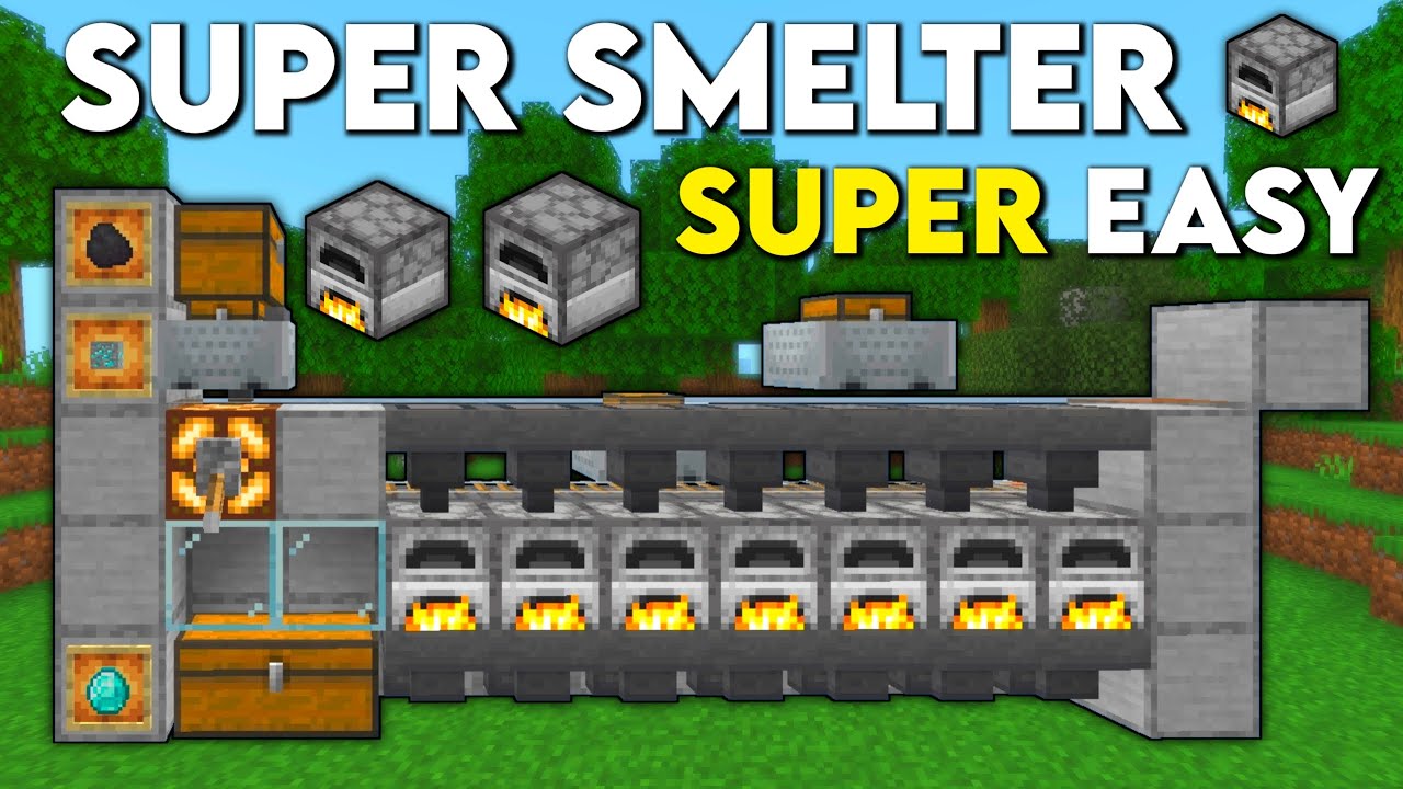 EASIEST Super Smelter In minecraft Bedrock 1.21 - YouTube