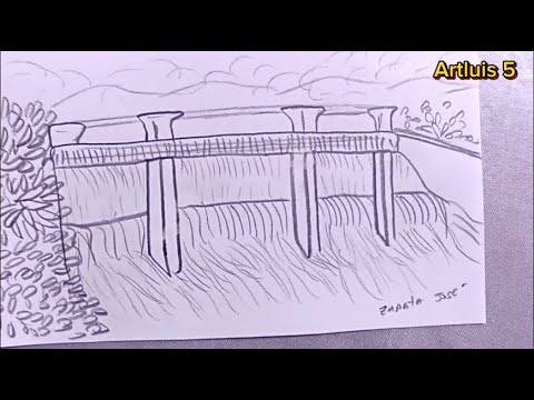 Cómo dibujar una REPRESA de agua - YouTube