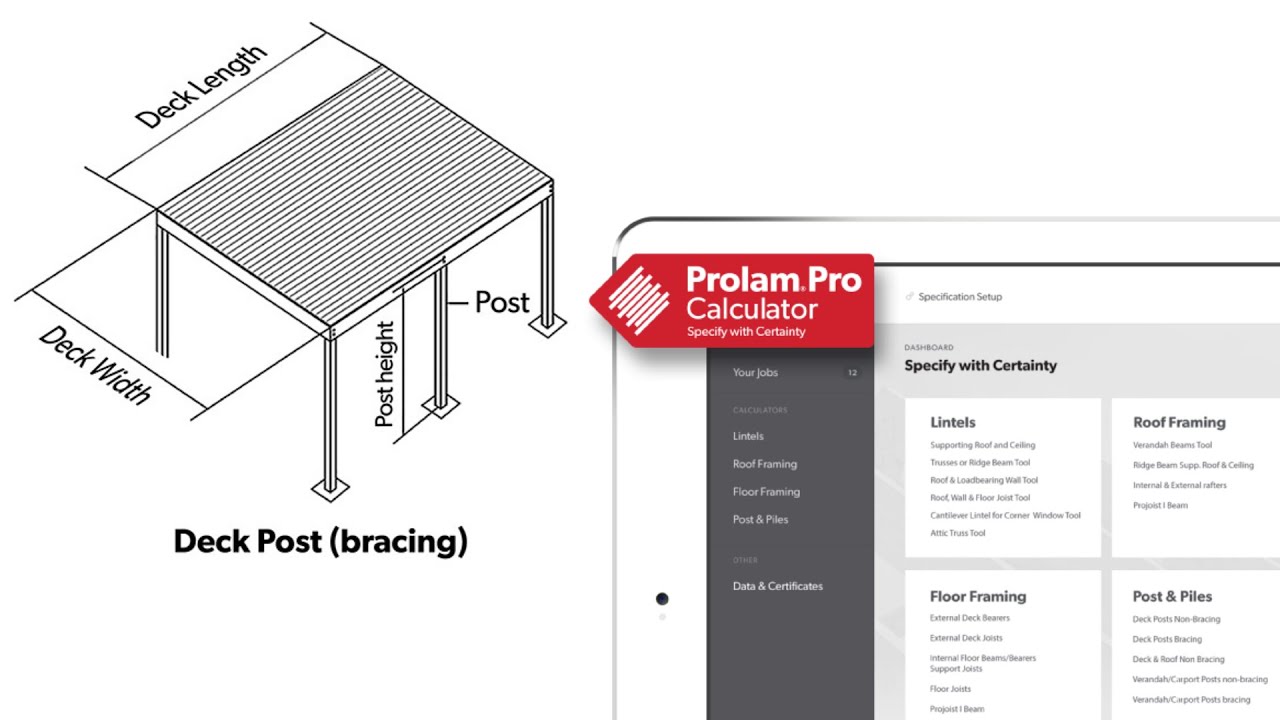 Prolam Specifier : Deck posts providing bracing specification - YouTube