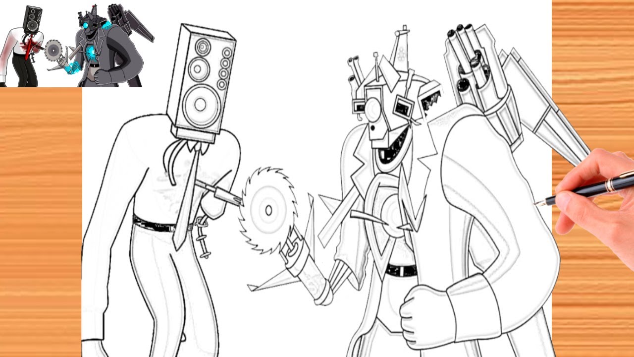Skibidi Toilet - Coloring pages Big Speakerman vs Titan Cameraman | How ...