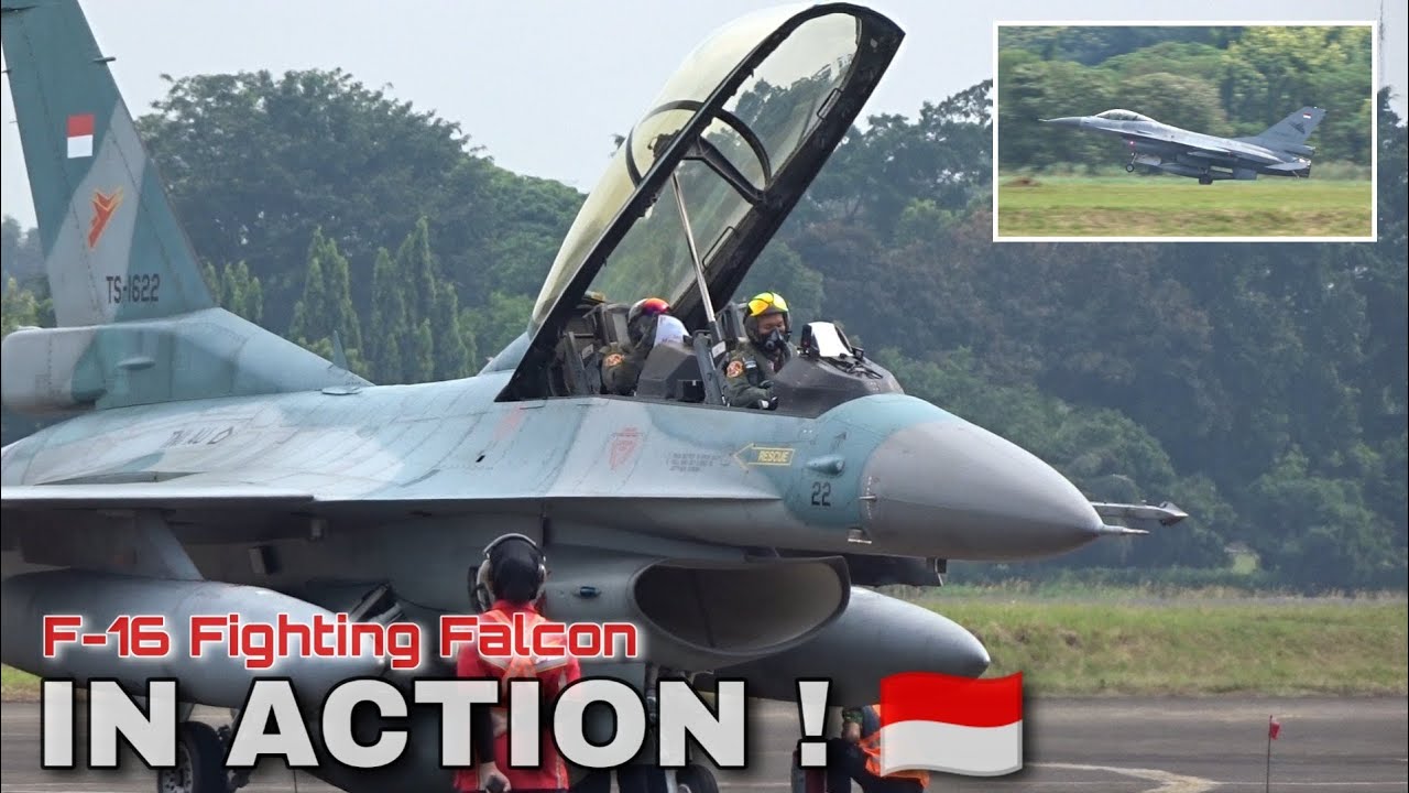 Fighter Jet F-16 Fighting Falcon Indonesia Air Force (TNI AU) in Action ...
