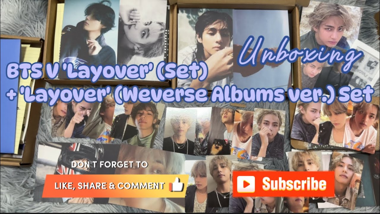 BTS V 'Layover' (Set) + 'Layover' (Weverse Albums ver.) SET Unboxing 💜 ...