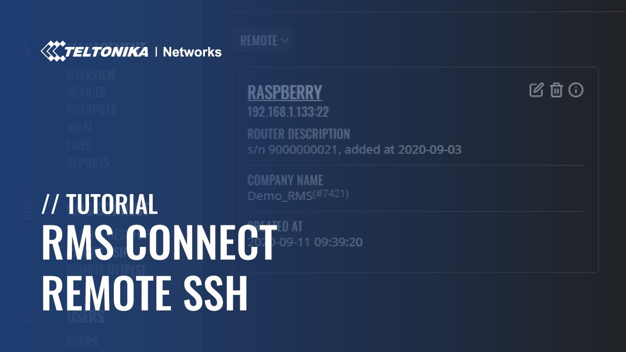 RMS Connect - Remote SSH Tutorial | Teltonika Networks - YouTube