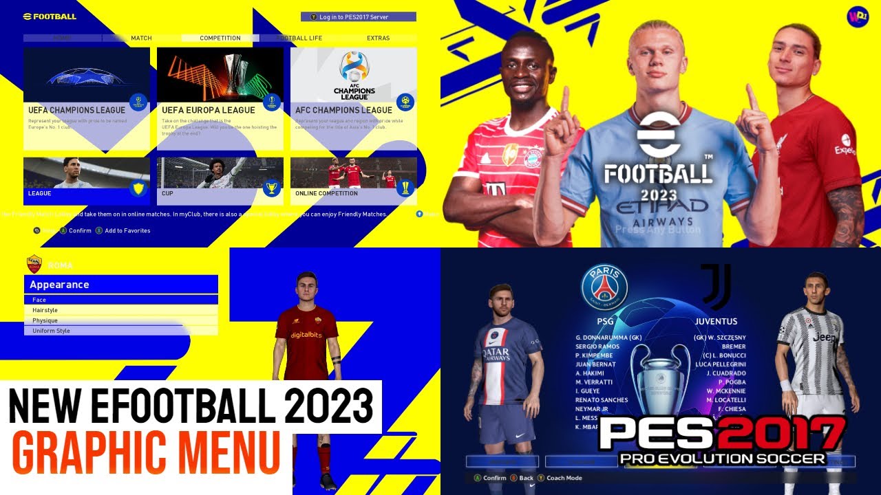 NEW EFOOTBALL 2023 GRAPHIC MENU | PES 2017 - YouTube