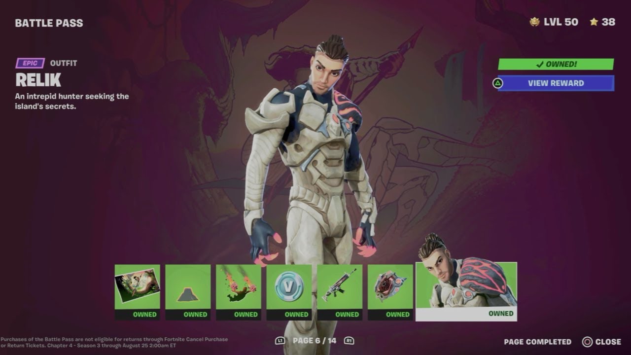 How to Unlock Relik Skin in Fortnite | Battle Pass Rewards Page 6 - YouTube