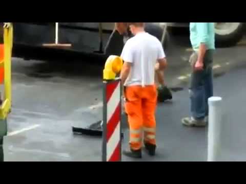 Russian construction worker fail all russians are drunk - YouTube