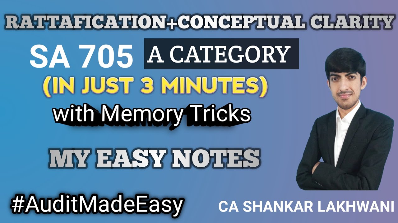 SA 705 in 3 Minutes with Memory Tricks I CA Final & Inter Audit I Sure ...