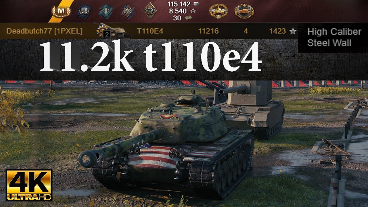 T110E4 video in Ultra HD 4K🔝 11216 dmg, 5330 block, 4 kills, 1423 exp 🔝 ...