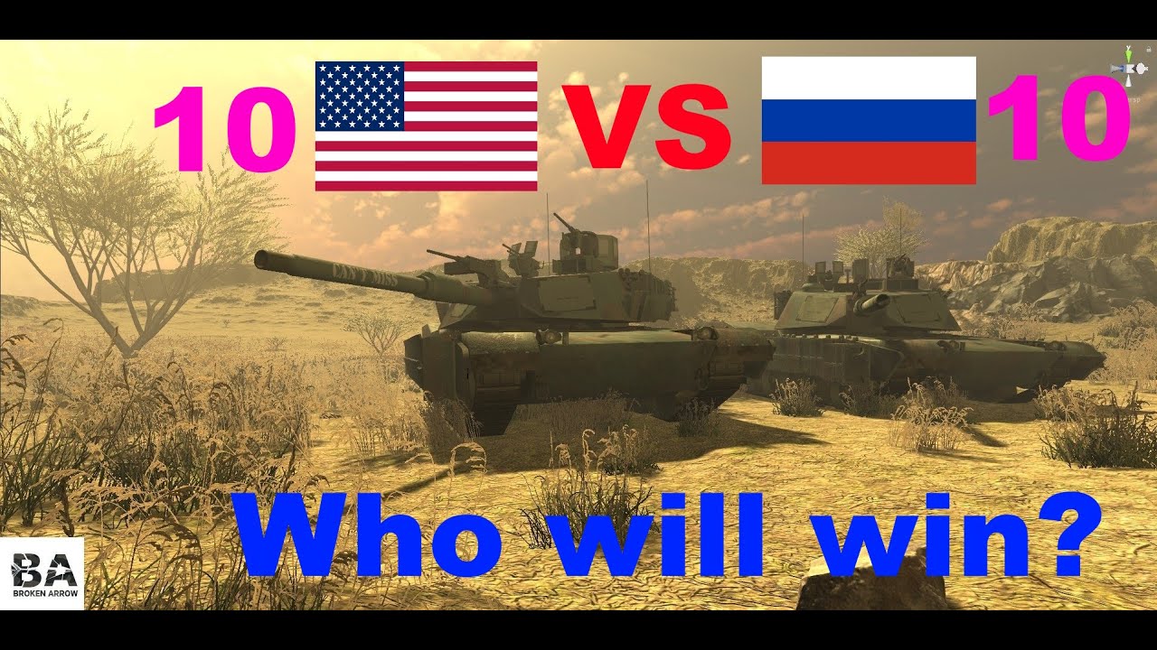 10vs10 US M1 (M1A2) Abrams vs Russian T-80 - Main Battle Tank ...