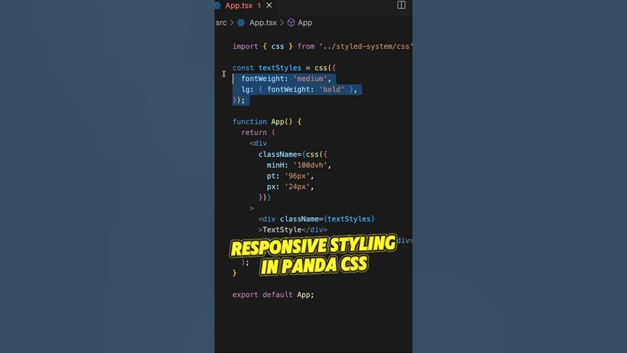 Responsive UI Styling with a Cleaner Syntax 🔥 | Panda CSS #css #react - YouTube