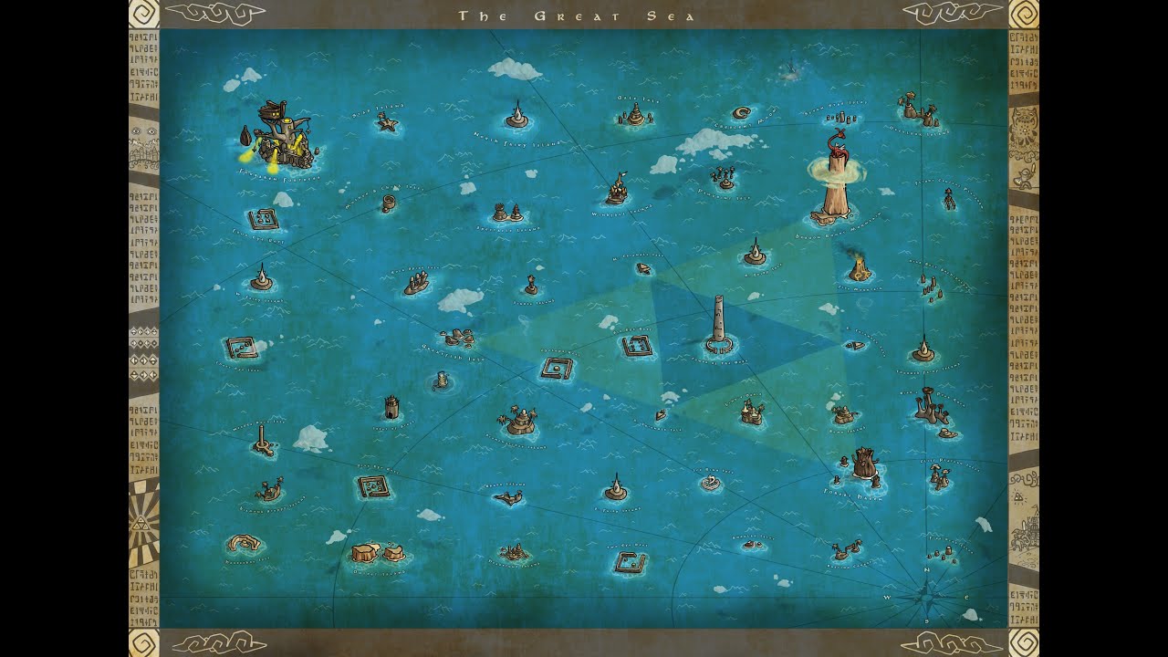 Legend of Zelda The Wind Waker world map (drawing timelapse) - YouTube