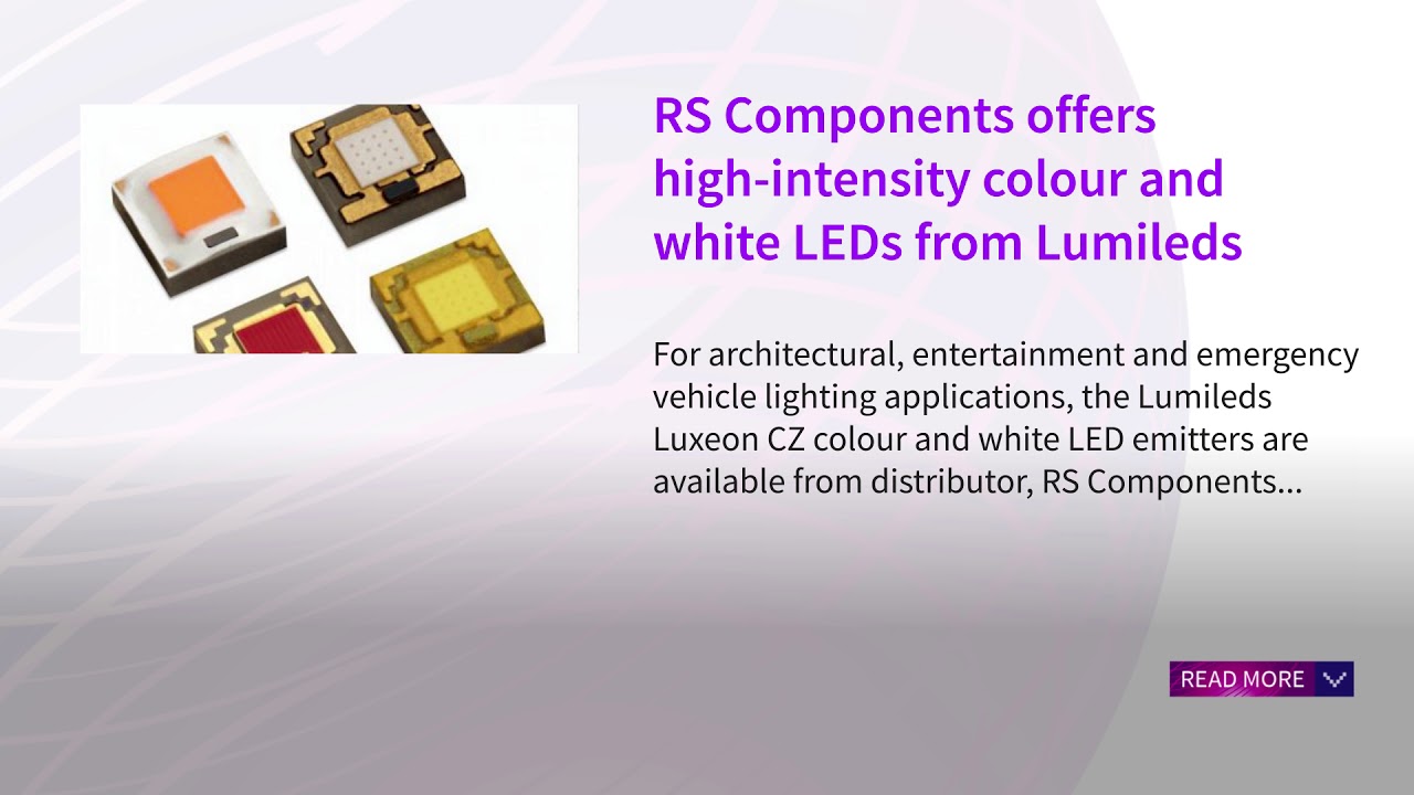RS Components offers high intensity colour and white LEDs from Lumileds ...