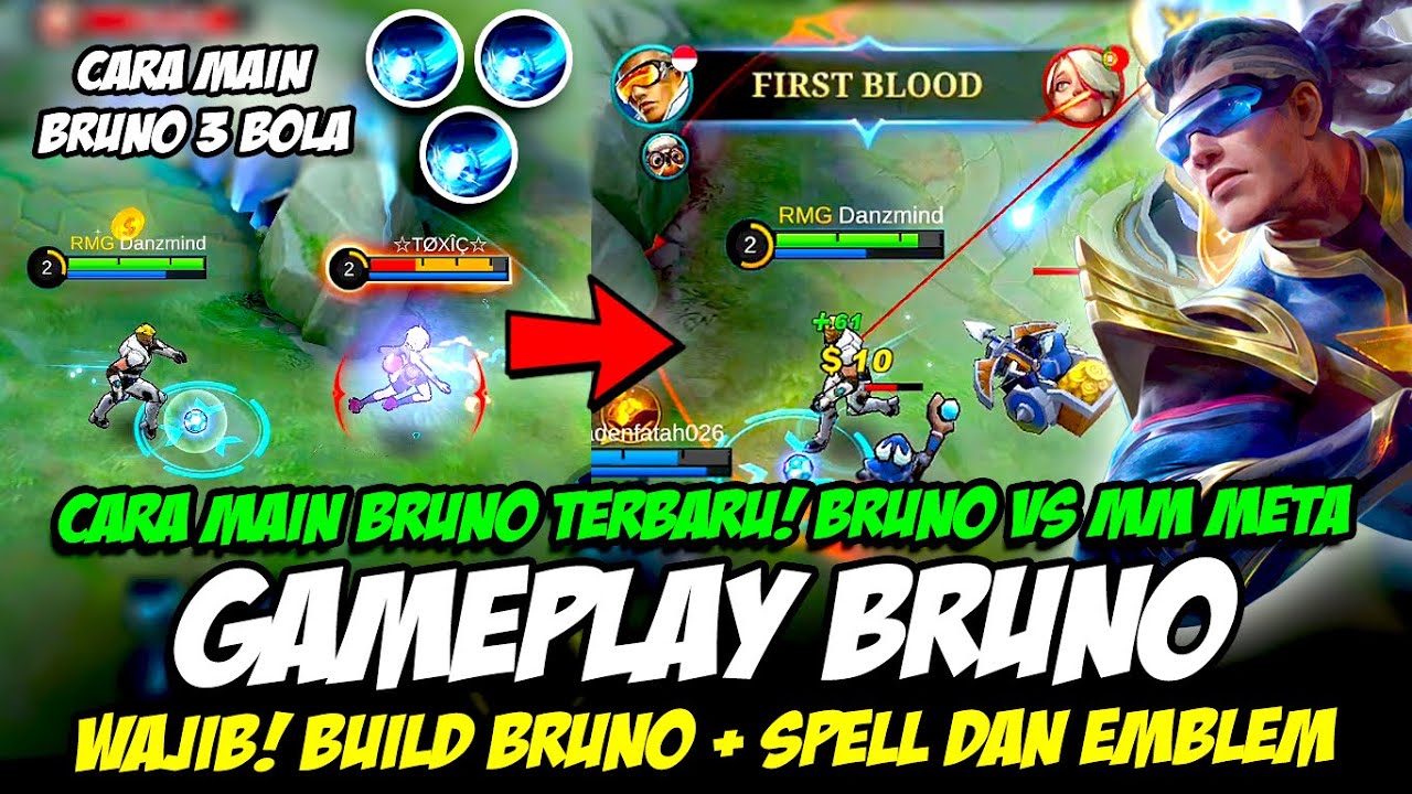 CARA MAIN BRUNO TERBARU + BRUNO 1 HIT BUILD BRUNO PALING SAKIT TUTORIAL BRUNO + GAMEPLAY BRUNO ...