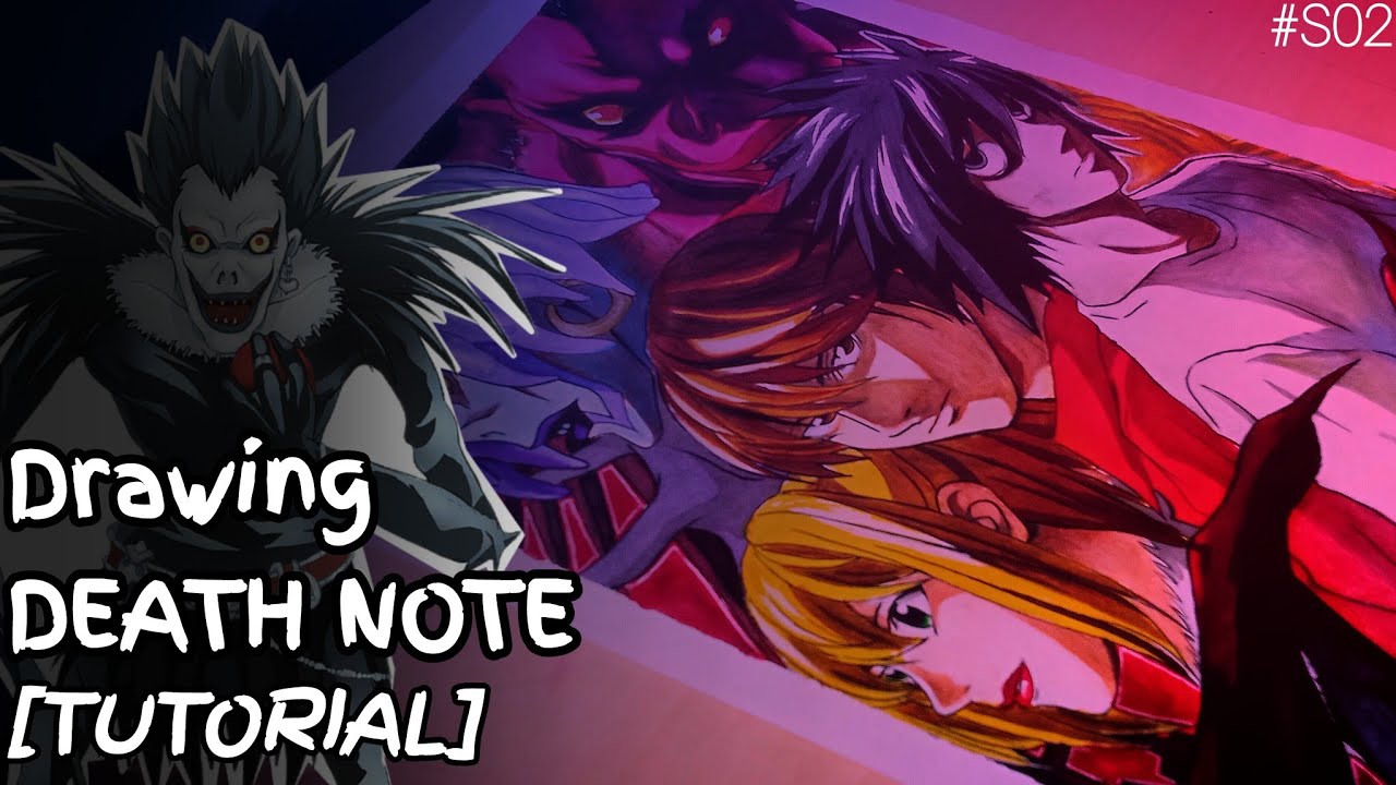 How to draw DEATH NOTE ☠️ step by step [TUTORIAL] 🏻... S02 @Shouvenath ...
