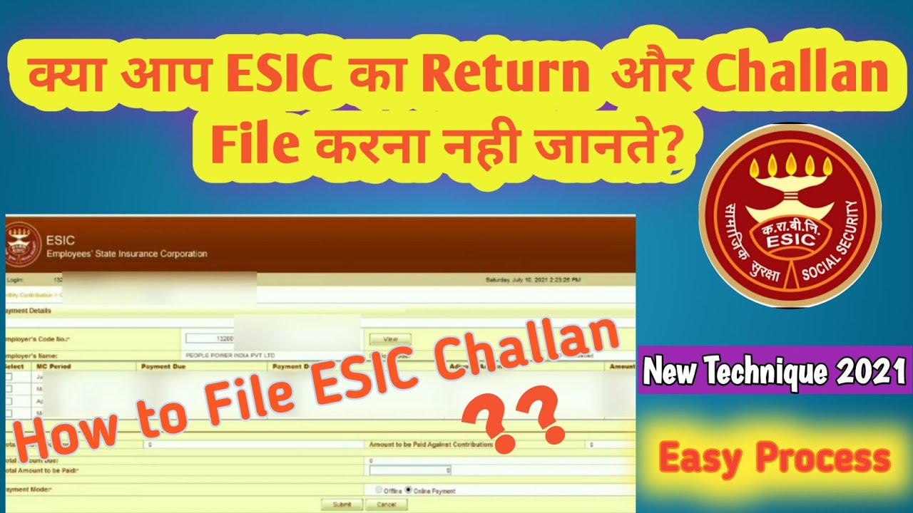 How to Generate Monthly ESIC Challan and Generate ESIC ECR Online? ESIC ...