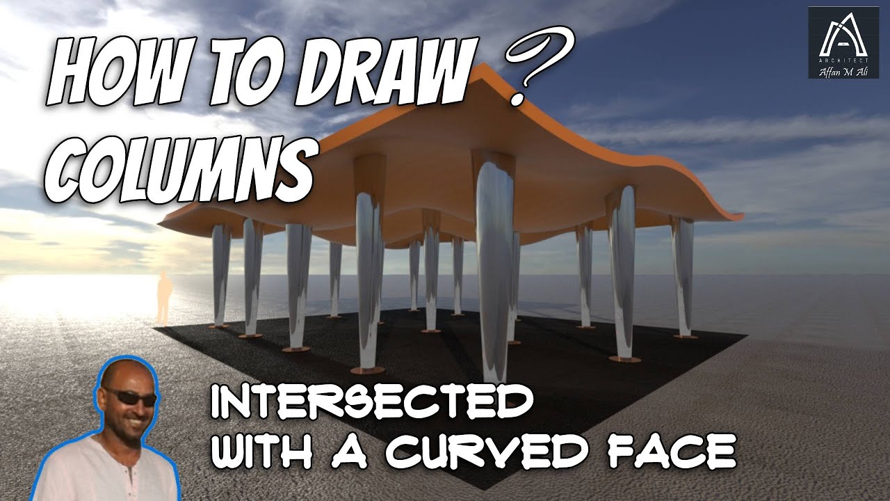 HOW TO DRAW - MULTIPLE COLUMN INTERSECTED WITH A CURVED FACE. - YouTube