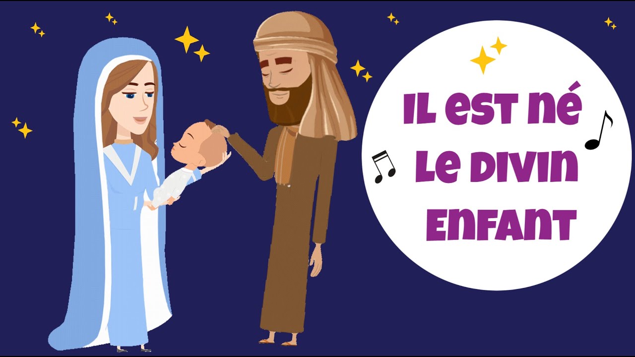 Il est né le divin enfant 🎶| Chant de Noël pour enfants avec paroles ...