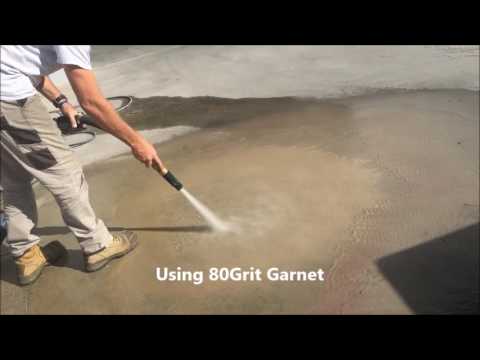 How to Expose Aggregate using 80 Grit Garnet and the Dustless Blaster