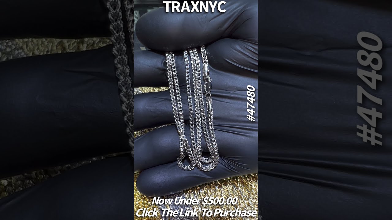 TraxNYC 10k Hollow White Gold Franco Chain. (#47480) #shorts - YouTube