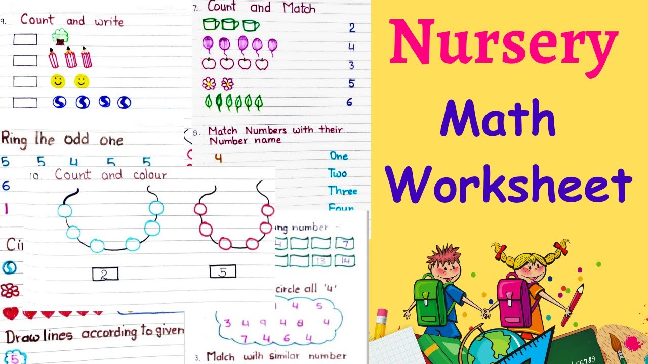 Nursery Math Worksheet/ Math Worksheet For Nursery Class / Nursery ...