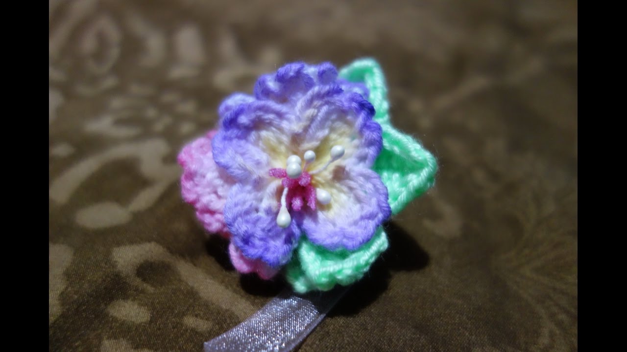 Beginners Tutorial : How to Hand Paint a Crochet Flower Part 2 - YouTube