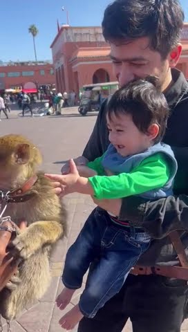 zainab playing with monkey in morocco - YouTube