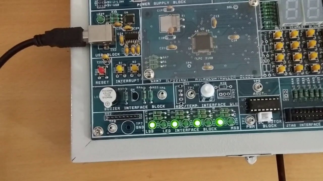 Control LED ARM LPC 2148 Practice Program Part-2 - YouTube