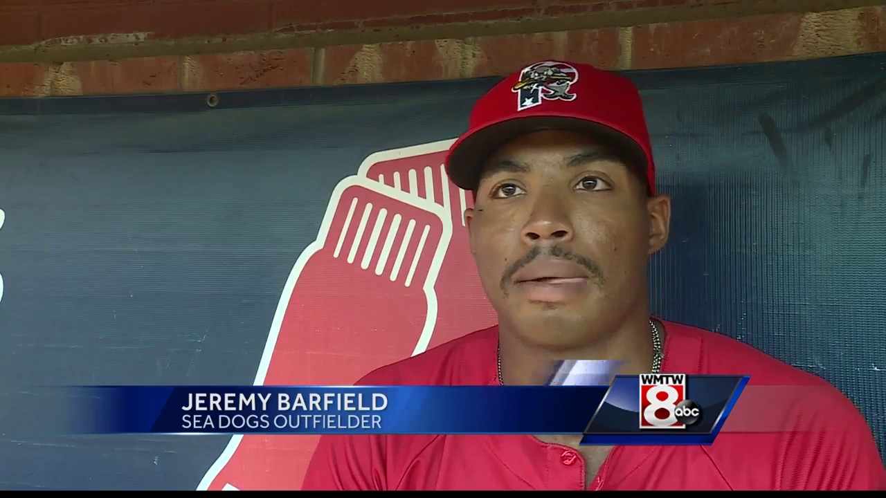 Sea Dogs rally for win, Jeremy Barfield with record setting month - YouTube