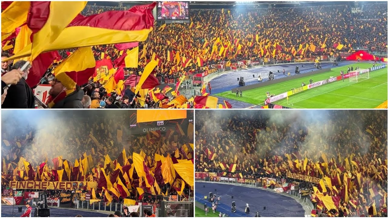 Tutto l'Olimpico si colora di giallorosso | Roma-Athletic Bilbao: un ...