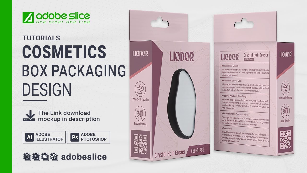 How to make cosmetic packaging design in illustrator tutorial | Hanging ...