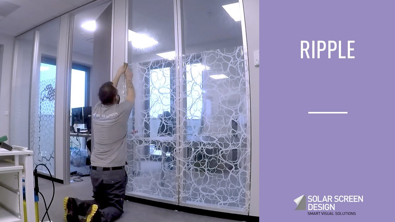 Installation of the Ripple decorative window film by Solar Screen - YouTube