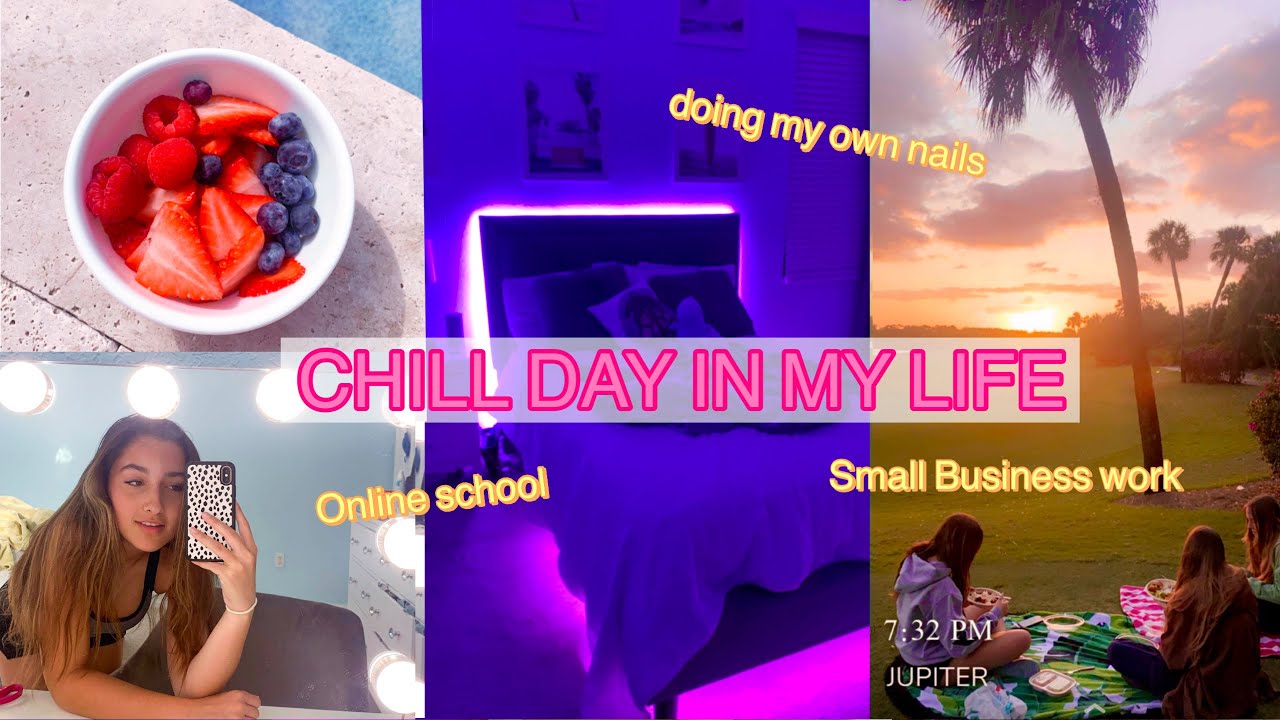 What I do in a day (chill) // Doing my nails // online school + more! - YouTube