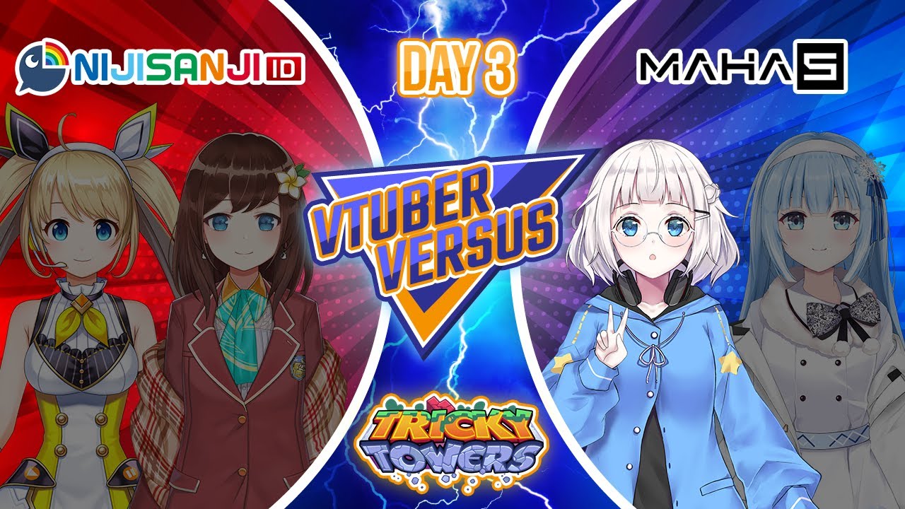 【Tricky Towers】VTuber Versus Day 3 - Team Biru [MAHA5 | Kambeng Kutub ...