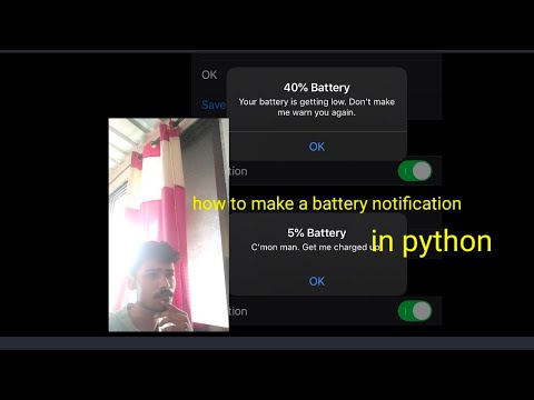 how to make battery 🔋 notification in python? - YouTube