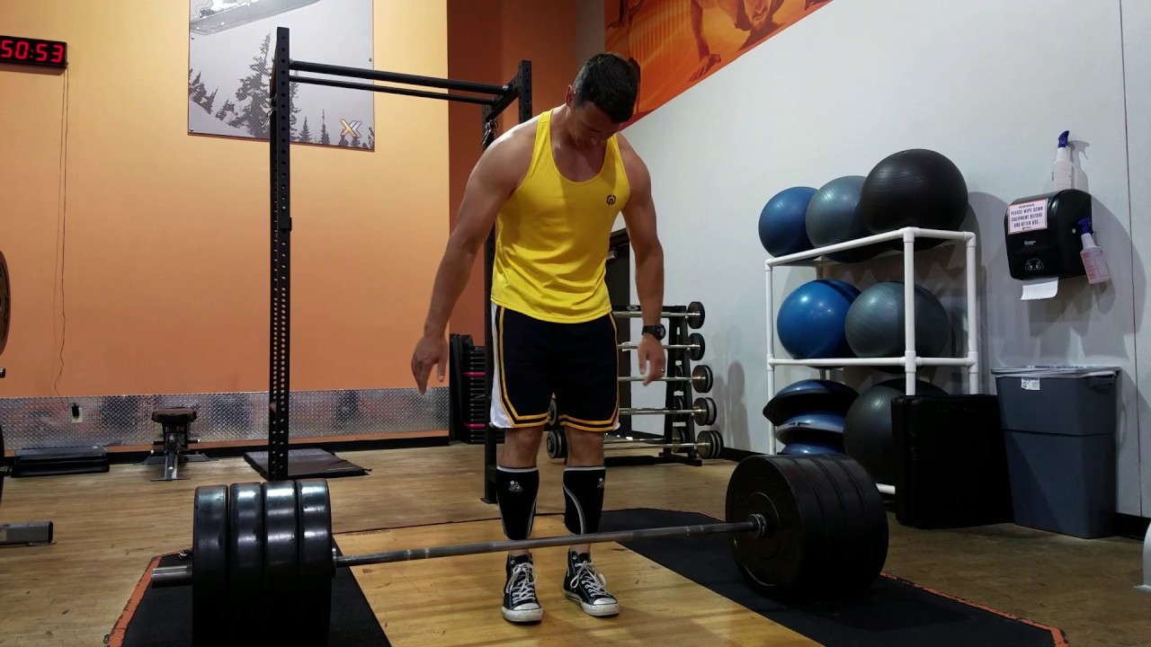 405 double overhand no hook, belt or chalk. Very easy. First time ...