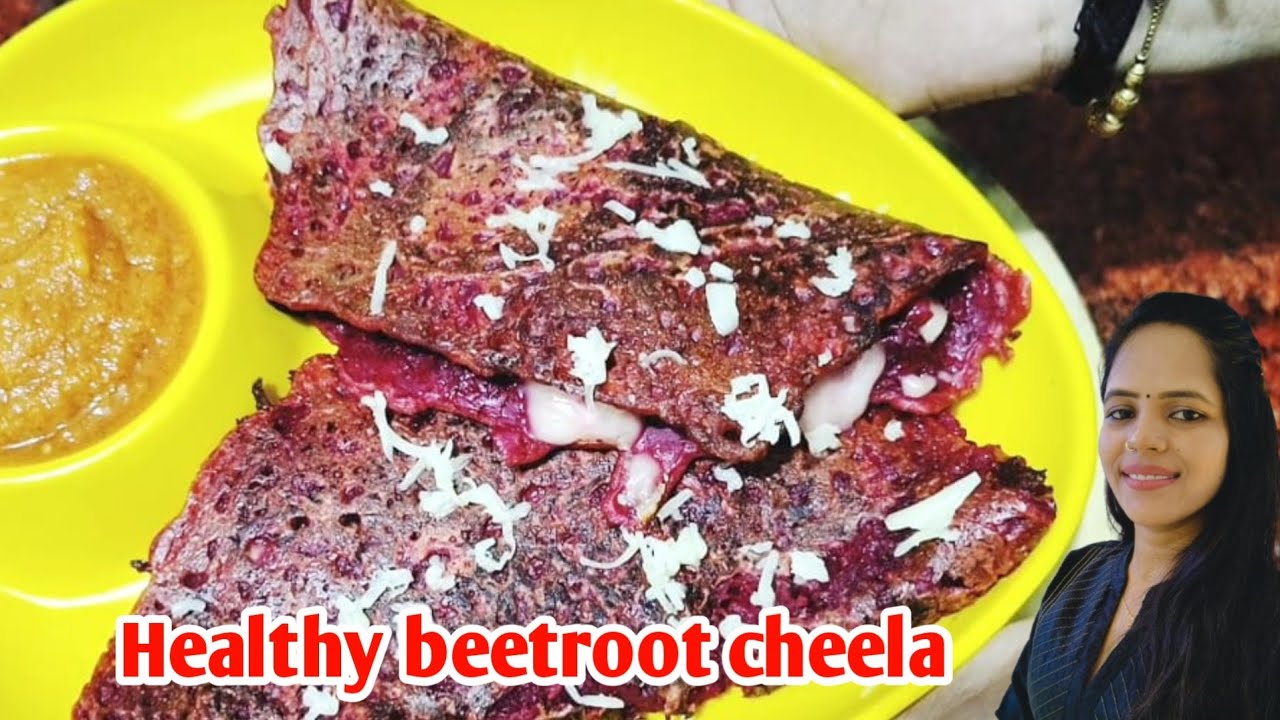 super healthy beetroot cheese chilla banane ki aasan recipeचुकंदर चीला ...