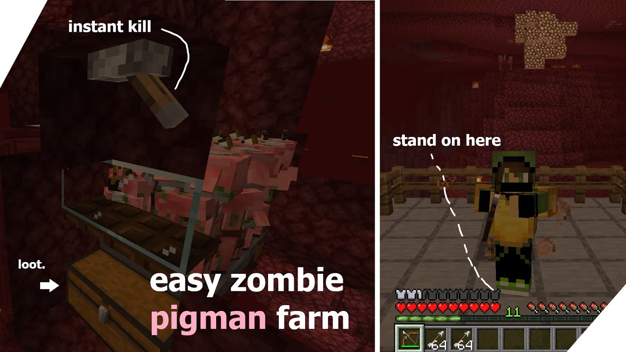 cara membuat easy zombie pigman farm - YouTube