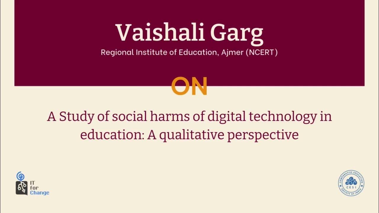 Vaishali Garg |A Study of social harms of digital technology in ...
