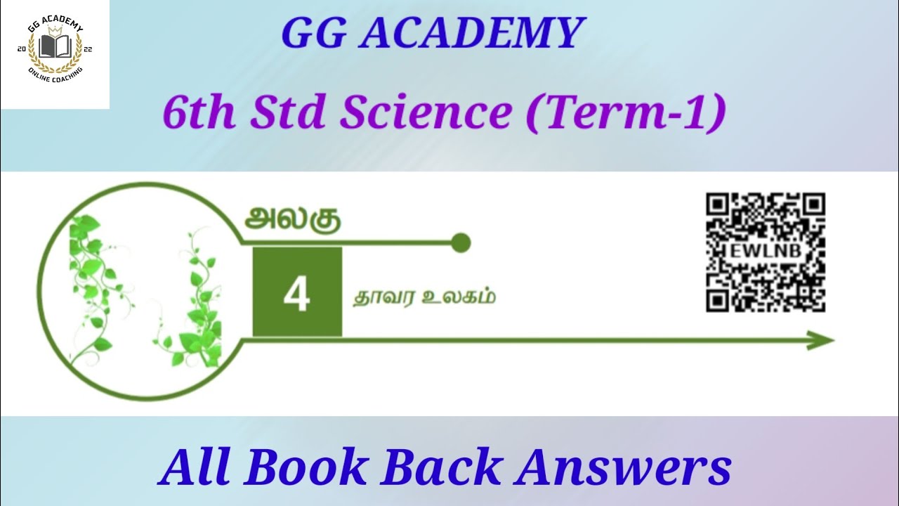 6th Std Science | Term-1 | lesson-4 தாவர உலகம் | All Book Back Answers ...
