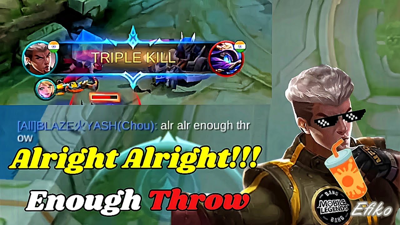 Alright Alright enough throw 😈丨Chou gameplay - Mobile Legends - YouTube