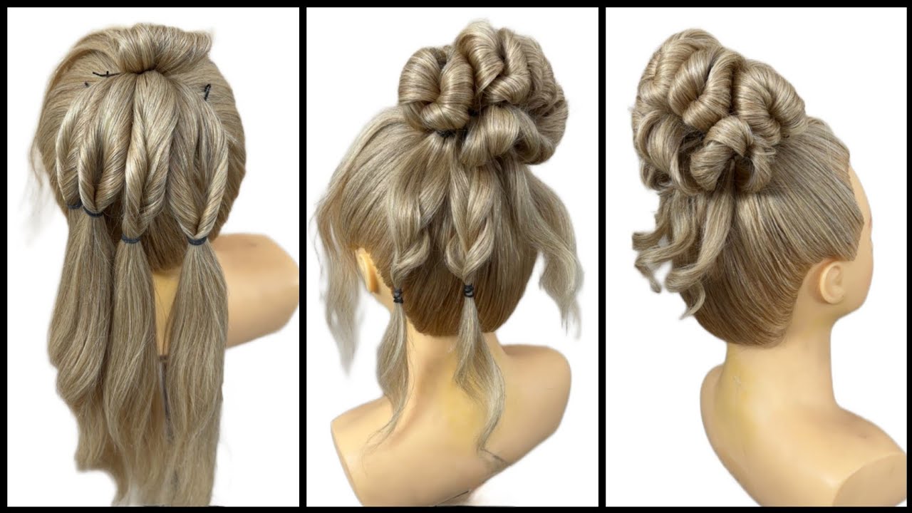 JUST 5 MINUTES | QUICK HIGH BUN TUTORIAL | EASY HAIRSTYLE - YouTube