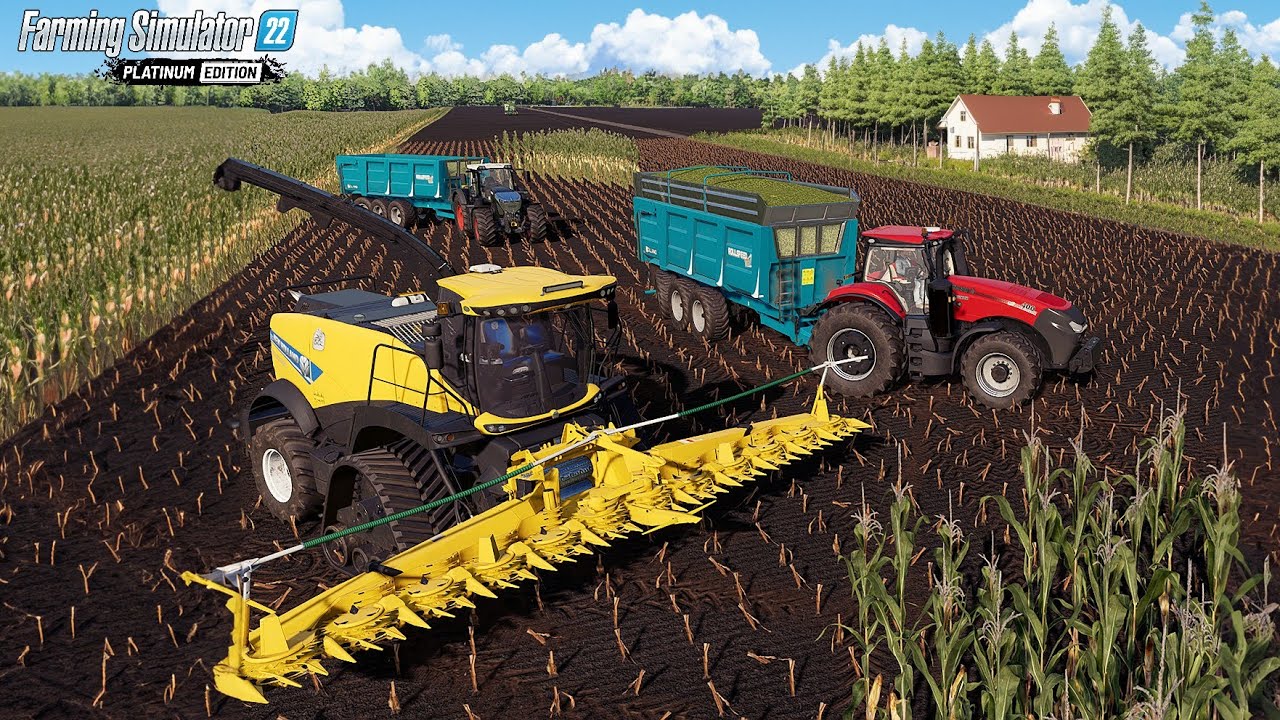 Farming Simulator 22 : Conquering Corn Harvest with 3 Tractors ...