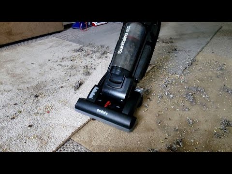 Vacuuming with new Sanitaire Force Upright SC5845D - YouTube