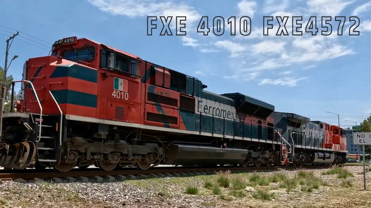 Persecución a los poderosos FXE4010 y FXE4572, TRENES DE FERROMEX, VAMOS MEXICO, IRAPUATO ...