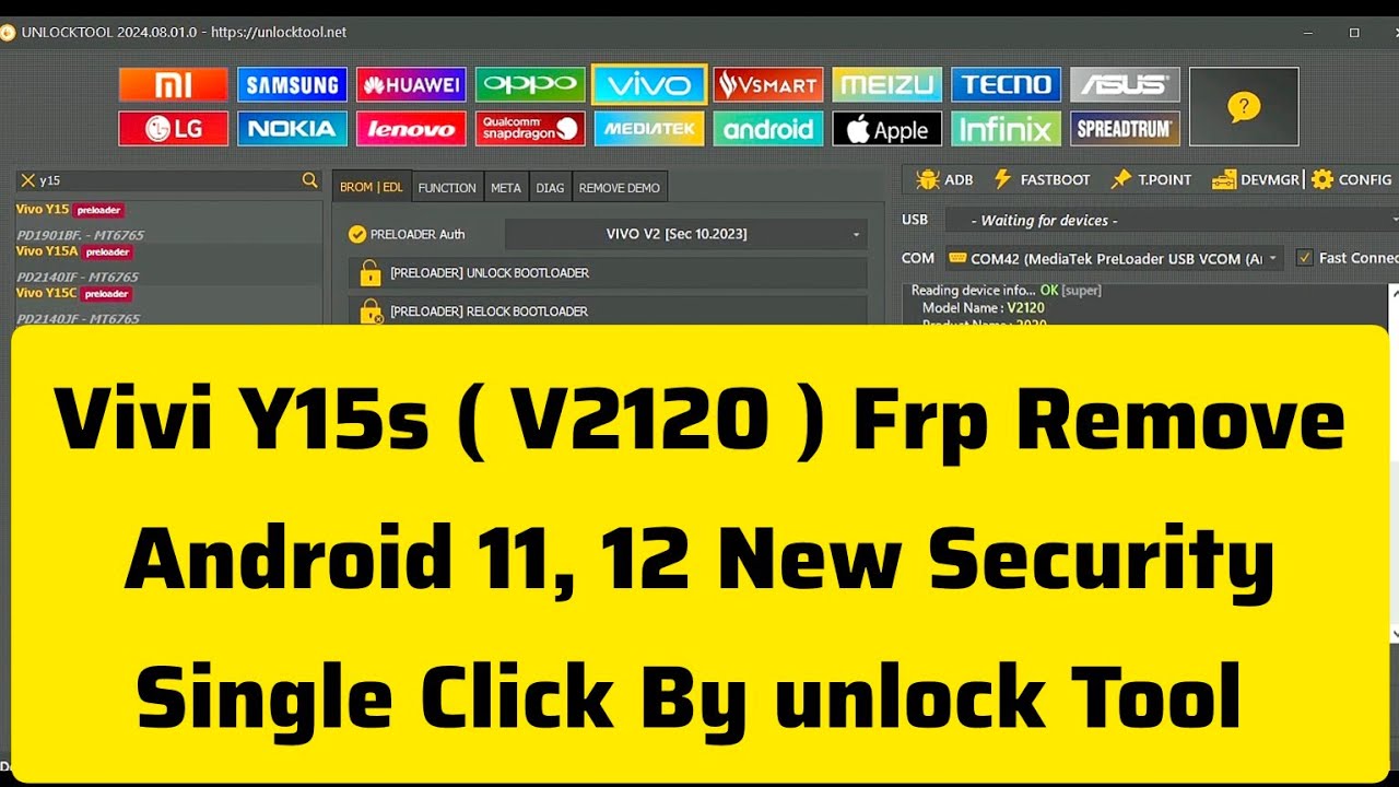 Vivo Y15s ( V2120 ) Frp Remove Android 11,12 New Security Easy Method ...