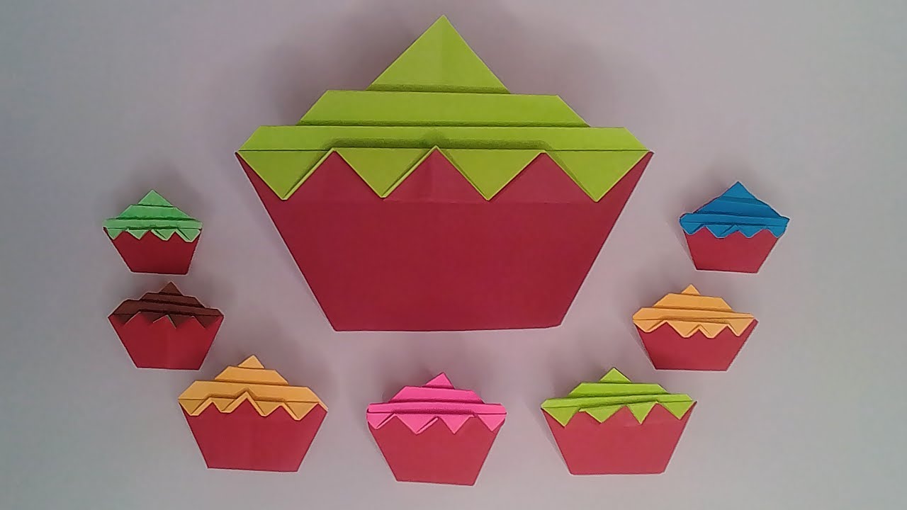 Cómo hacer CUPCAKES de papel | Origami PASO A PASO - YouTube