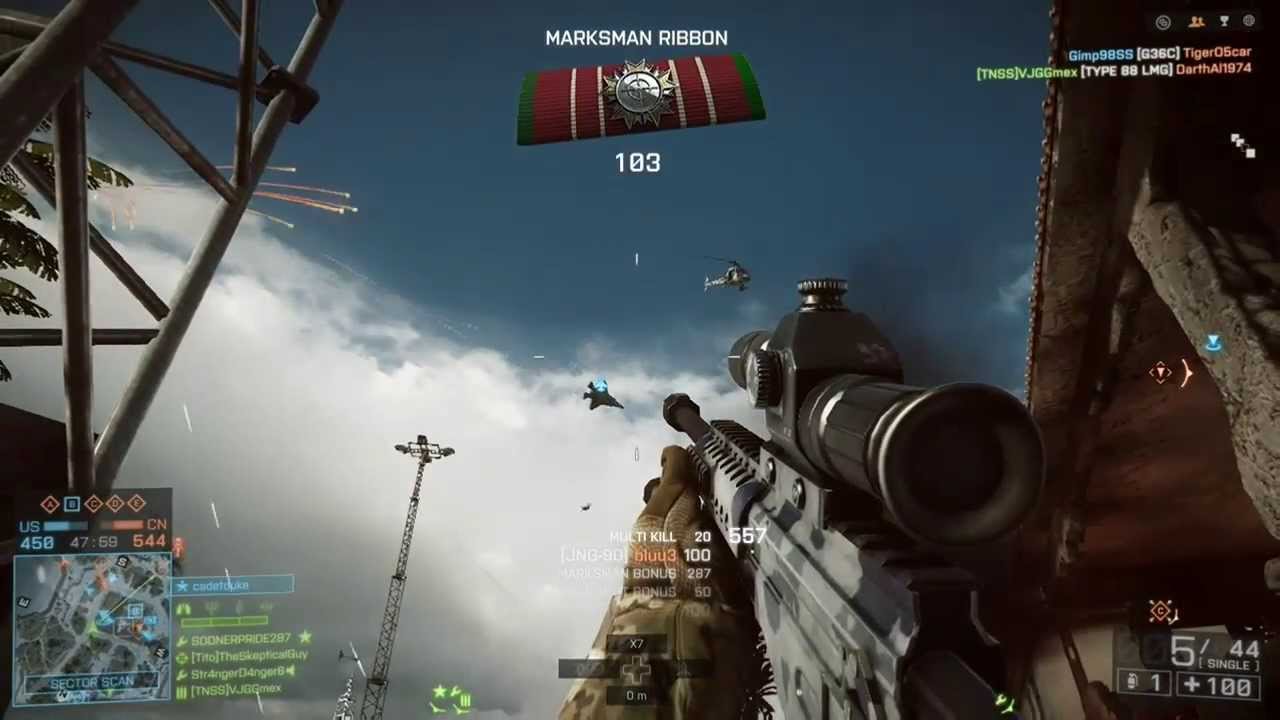 How to take down a chopper with a sniper rifle in Battlefield 4 - YouTube