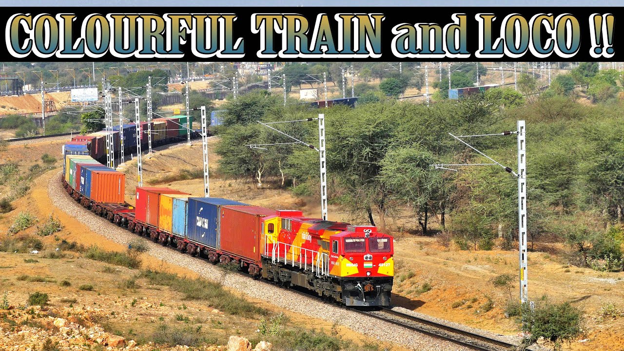 COLOURFUL TRAIN and LOCOMOTIVE !! HUGE S CURVE | Indian Railways - YouTube