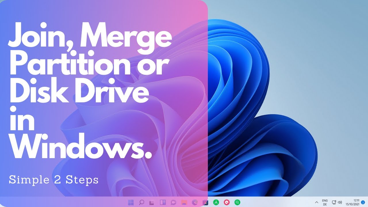 How to Join partition disk Drive windows 11/10 - YouTube
